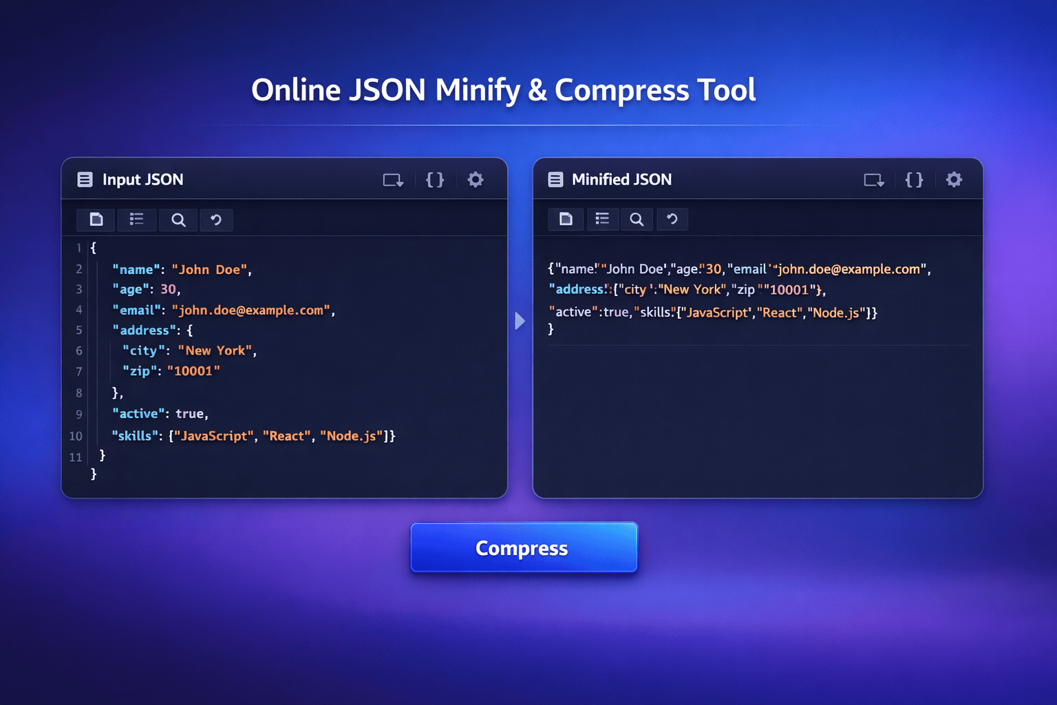 Online JSON Minify & Compress Tool | Reduce JSON Size